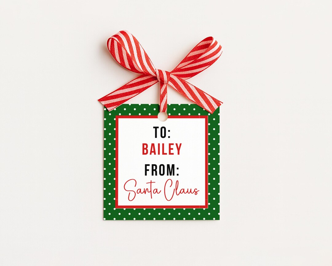 Personalized Christmas Stickers | From Santa Gift Tags - Etsy