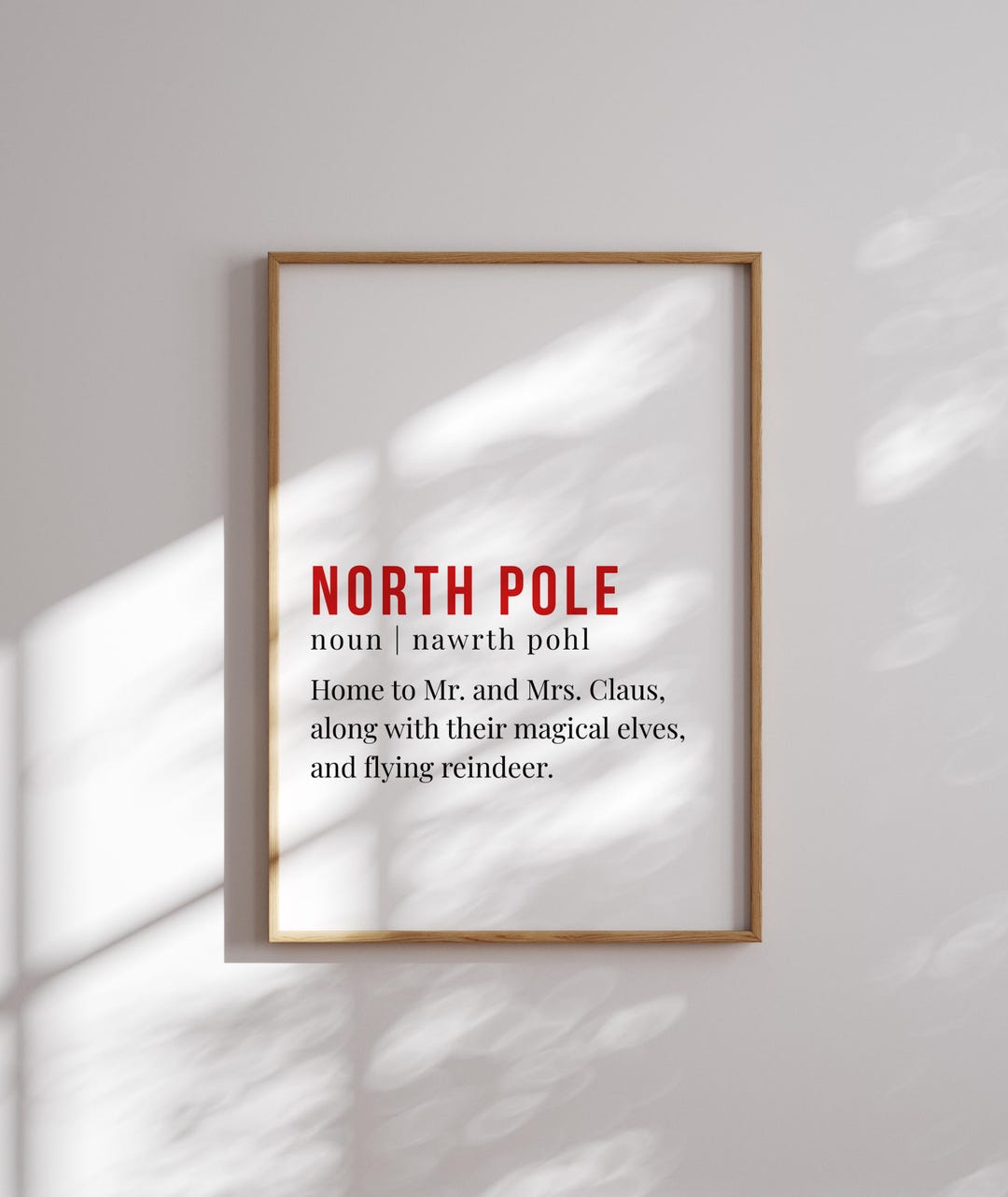 North Pole Definition Wall Art Print - Etsy