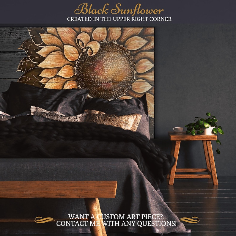 Wood Sunflower Headboard, Rustic Farmhouse Bedroom Decor - Etsy
