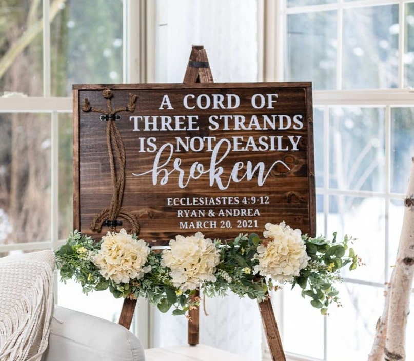 Rustic Wooden Wedding Unity Board: A Cord of Three Strands - Etsy