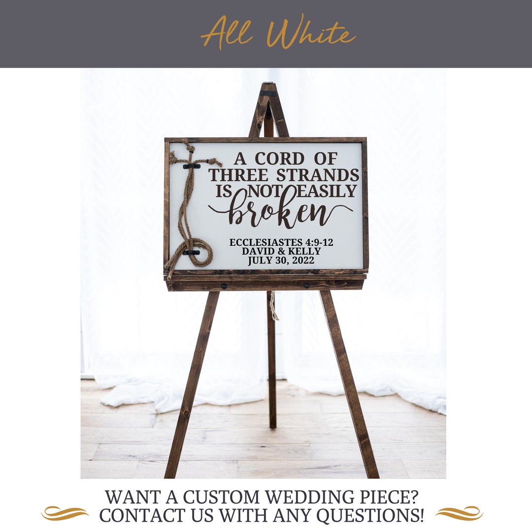 A Cord of Three Strands Sign Wedding Unity Ideas Wood Ceremony Decor ...