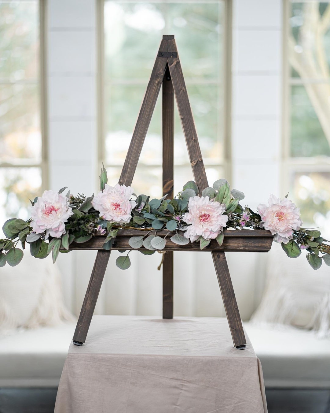 34" Large Table Top Easel Rustic Display Wedding Easel Studio Wood ...