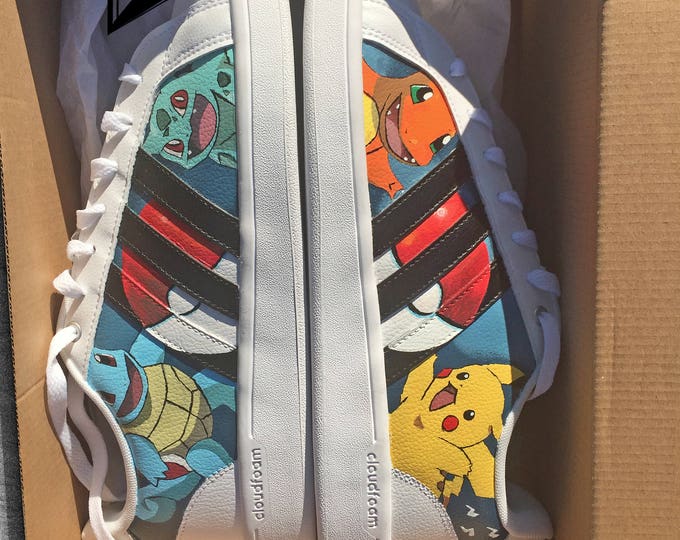 Starter Pokemon Custom Adidas Neo Cloudfoam Shoes Pikachu - Etsy