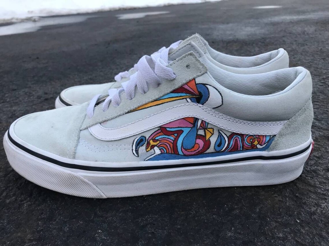 Psychedelic Custom Vans Old Skool Shoes Custom Vans Custom Vans Shoes ...