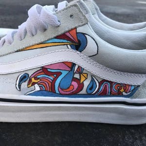 Psychedelic Custom Vans Old Skool Shoes | Custom Vans | Custom Vans ...