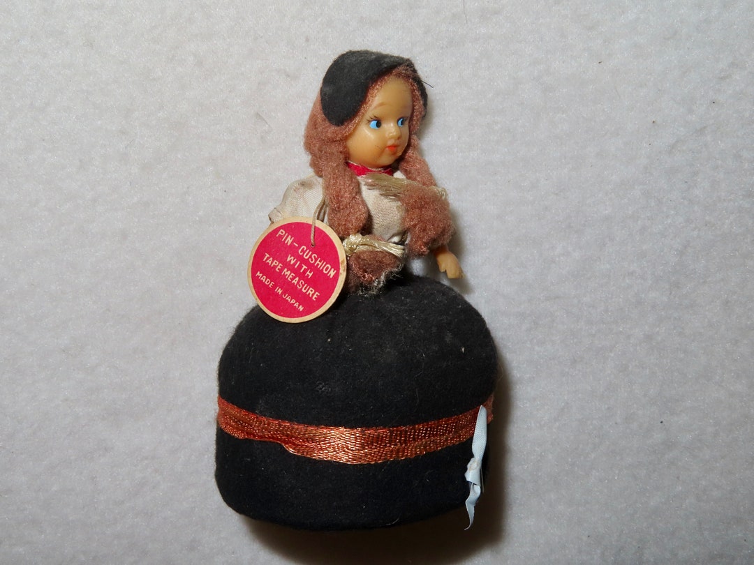 Vintage Pin Cushion Doll, Retractable Tape Measure - Etsy