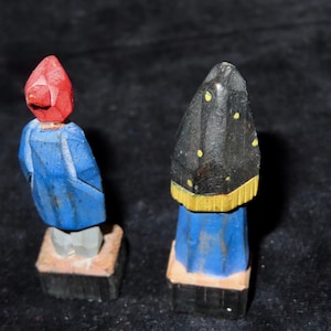 Lot of 3, Hand Painted & Carved Wooden Miniatures - Etsy