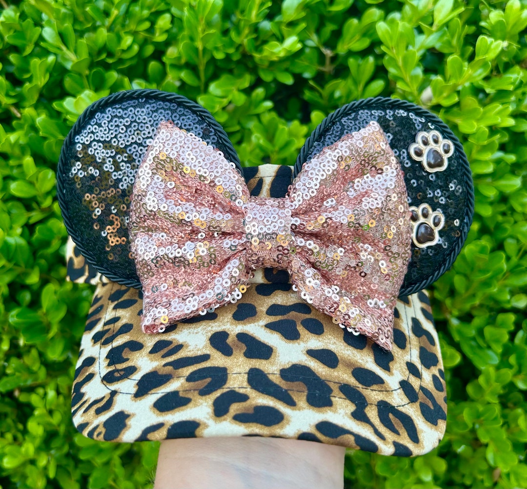 Cheetah Print Minnie Ear Visor / Wild Animal Kingdom Cheetah Mouse Ears ...