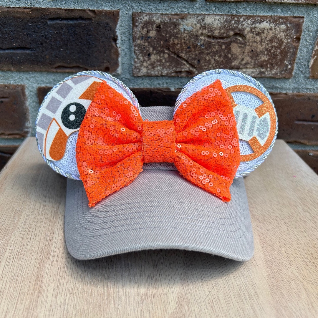 Droid Mouse Ear Visor / Star Driod B Mouse Ears / White and Orange ...