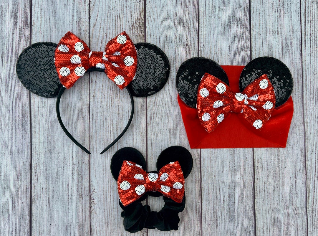 Classic Red Polka Dot Mouse Ears / Mommy & Mini Matching Ears Set / Red ...
