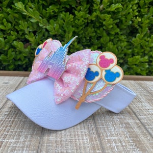 Castle and Balloons Mouse Ear Visor / Magical Castle Mouse Ears ...