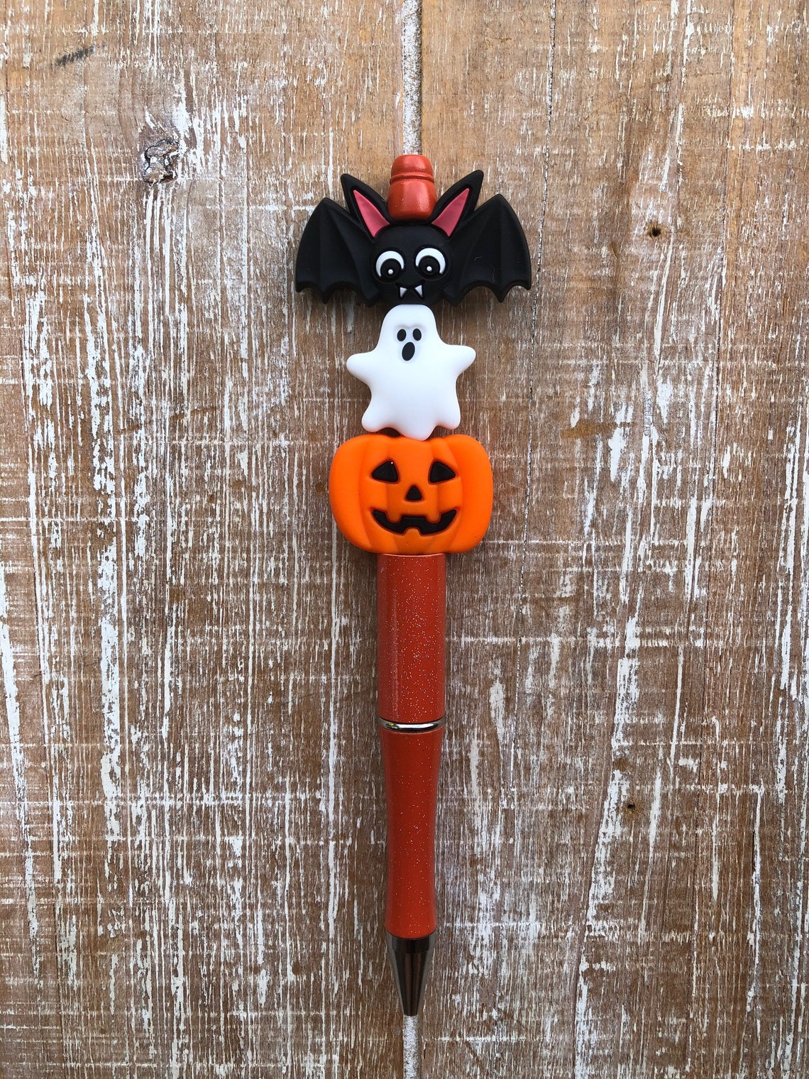 Halloween Trio Pen / Bat Ghost Pumpkin Pen / Refillable Black Ink Twist ...