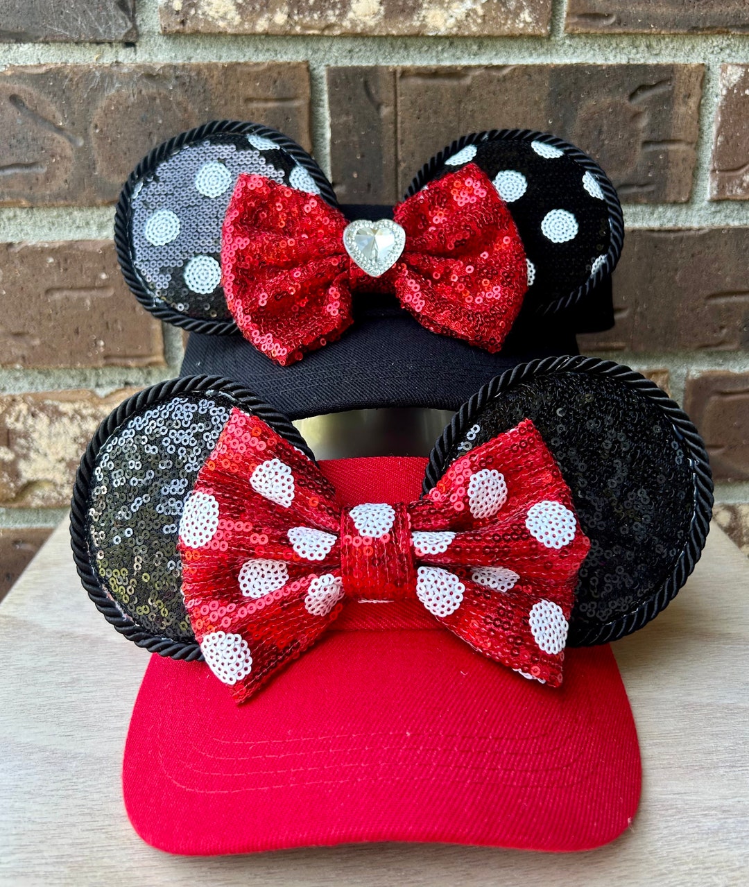 Classic Red and Black Mouse Ear Visor / Create Your Own Mouse Ear Visor ...