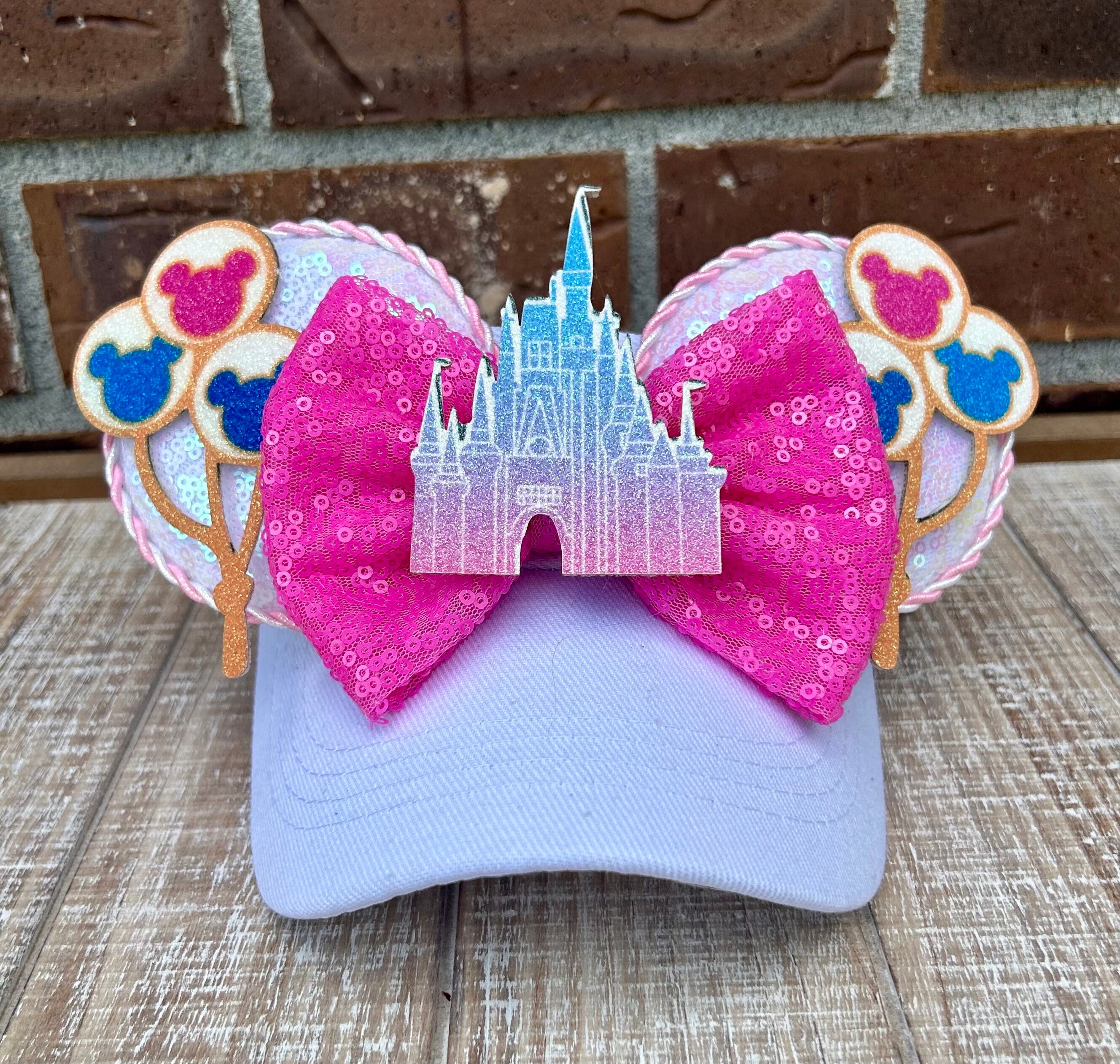 Castle and Balloons Mouse Ear Visor / Magical Castle Mouse Ears ...