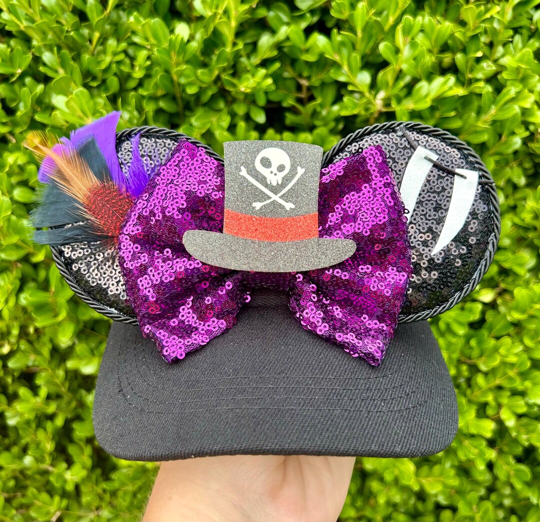 Dr. Facilier Minnie Mouse Ear Visor / Voodoo Villain Shadow Man Mouse ...