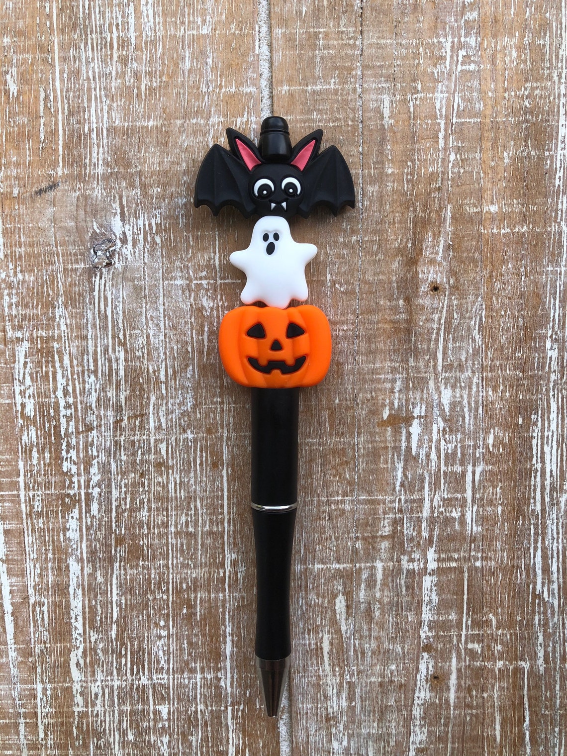 Halloween Trio Pen / Bat Ghost Pumpkin Pen / Refillable Black Ink Twist ...