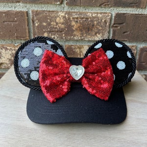 Classic Red and Black Mouse Ear Visor / Create Your Own Mouse Ear Visor ...