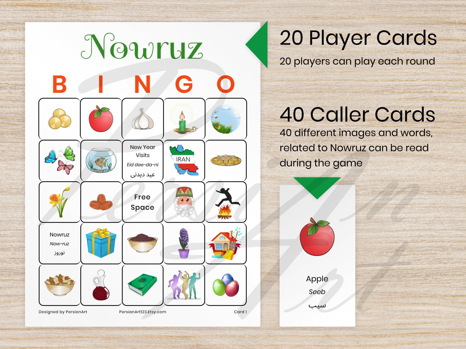 Nowruz Bingo Digital Instant Download Fun Game - بازی جذاب بینگوی نوروز ...