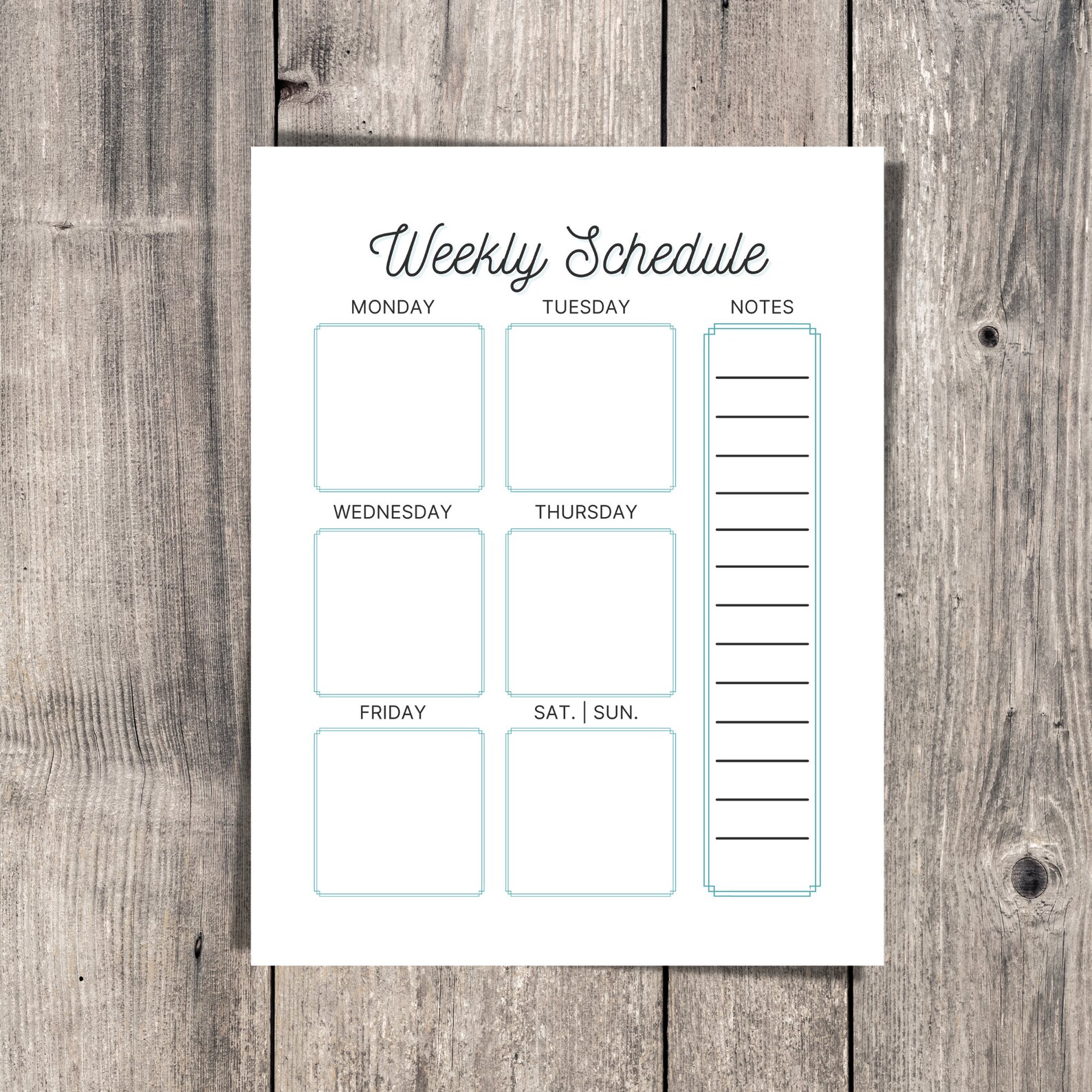 Simple Weekly Schedule Printable Instant Download | Etsy
