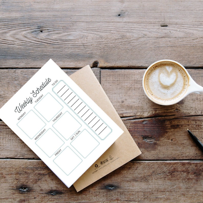 Simple Weekly Schedule Printable Instant Download Digital File Design ...