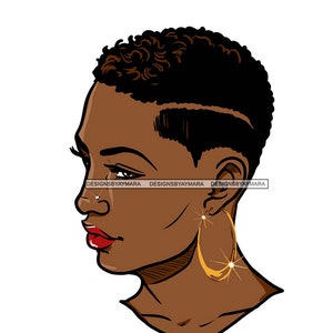 Afro Woman SVG Afro Short Natural Hairstyle Black Magic Girl Bamboo ...