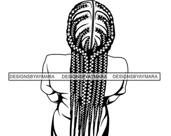 Black Woman SVG Braids Locs Dreads Hairstyle Beauty Salon Logo - Etsy