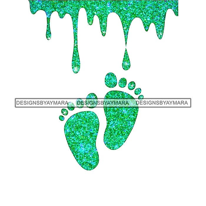Green Baby Feet Dripping Newborn Tiny Body Care Happy Feet | Etsy