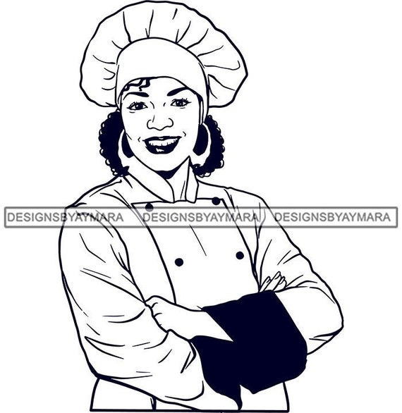 Female Cook Clipart Black And White