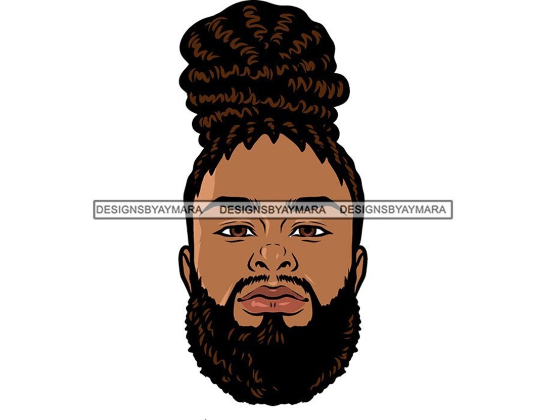 Handsome African Melanin Man Portrait Head-shot Long Beard Bearded Locs ...