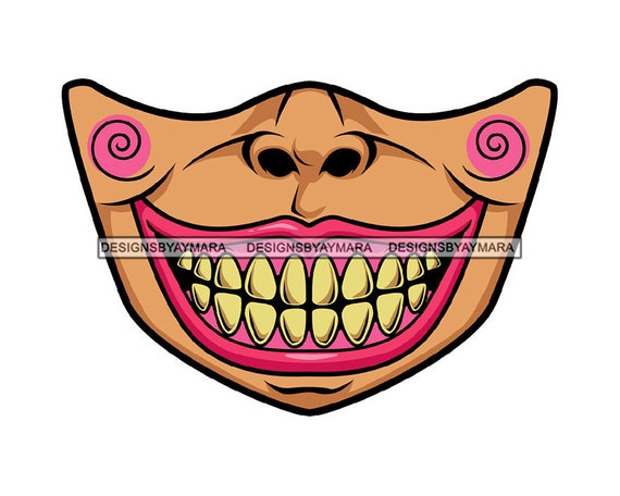 Funny Half Face Comic Cute Designs For Mask Lips Bizarre | Etsy