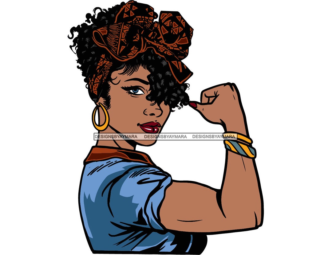 Retro Woman Flexing Biceps Yes We Can Feminist Gender Equality Women's ...