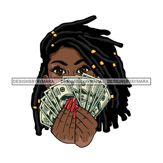 Afro Woman Dreadlocks Hairstyle Money Showing up Street Urban - Etsy