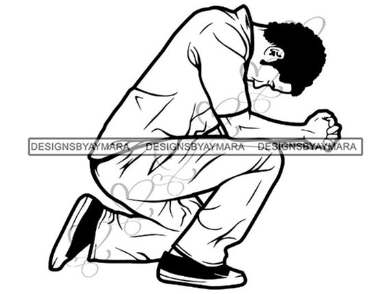 Man Praying To God Drawing