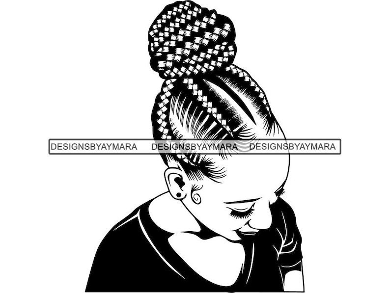 Black Woman SVG Braids Dreads Hairstyle Beauty Salon Logo - Etsy
