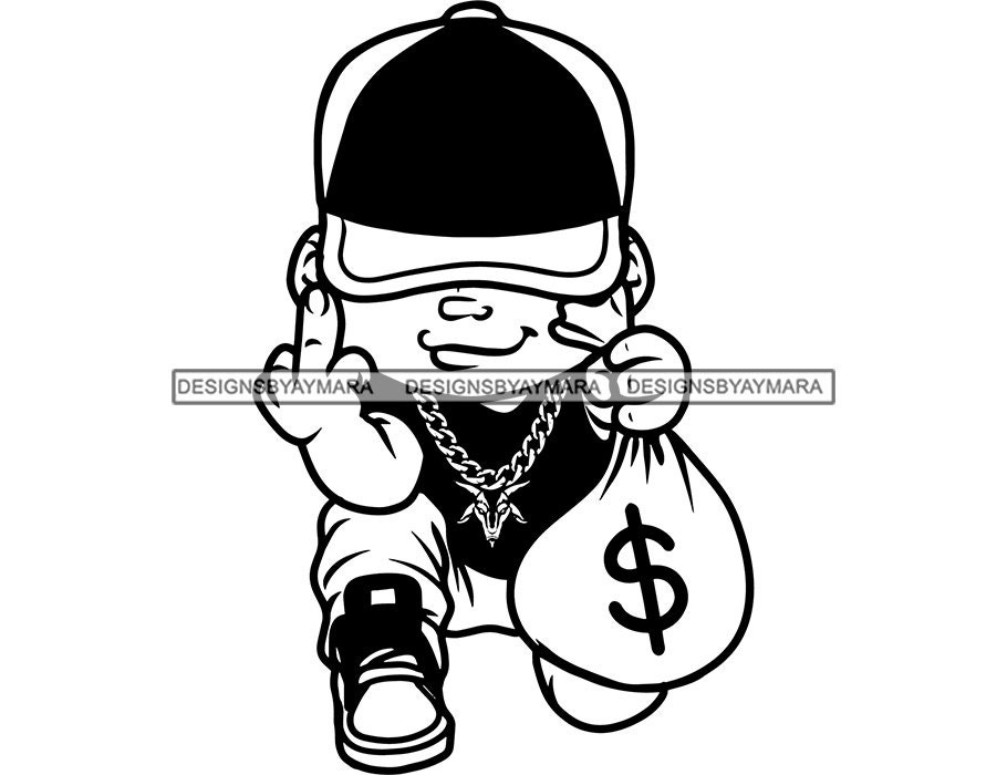 Bad Boy Toddler Holding Bags Full With Money Middle Finger - Etsy
