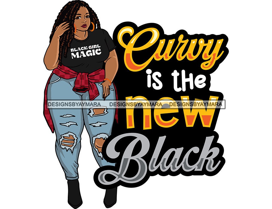 Curvy is the New Black Confidence Overweight Afro Melanin Woman Plus ...