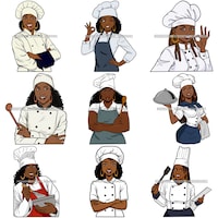 Watercolor Black Woman Chef Clipart, Afro American Chef Png, Cooking ...
