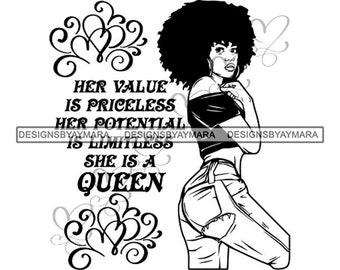 Black Woman SVG Diva Classy Lady Nubian Queen Afro Hairstyle | Etsy