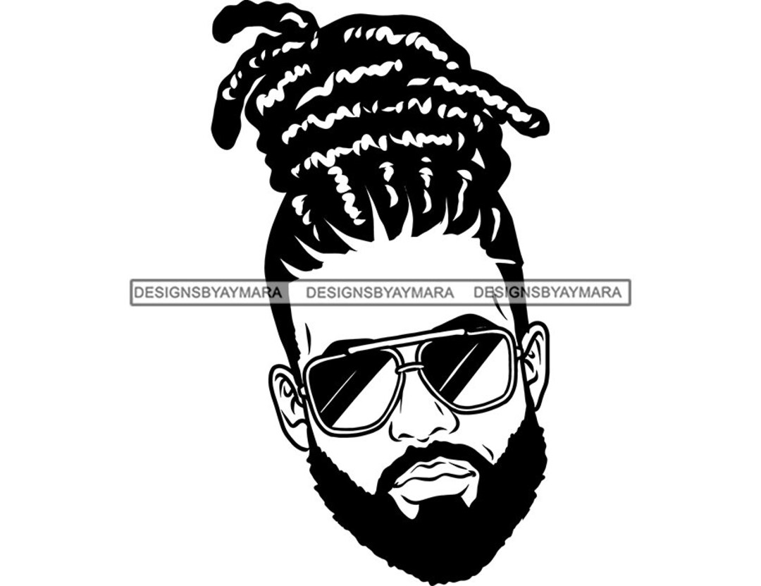 Handsome African American Black Man Portrait Sunglasses Beard Bearded ...