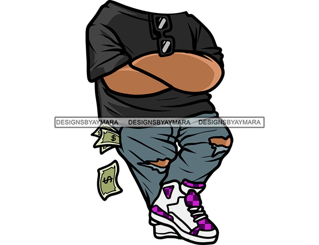 Man Male Boy Body Hands Cross Money Coming Out From His Pocket No Head ...
