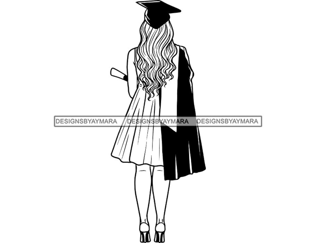 Graduation Woman Diploma Gown Cap Degree Tassel Grad Graduate Ceremony ...