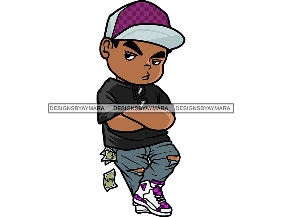 Hustler Boy Toddler Cartoon Character Wearing Baseball Cap Hat - Etsy