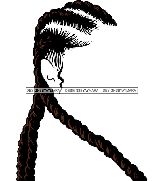 Woman SVG Braids Hairstyle Hair Salong Logo Nubian Melanin - Etsy