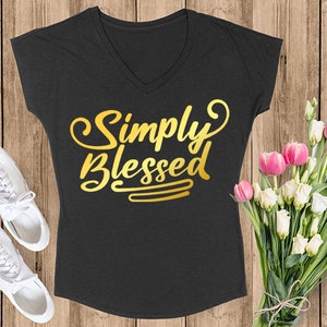 Simply Blessed Gold Fonts Black Fonts Commercial Use Motivational ...