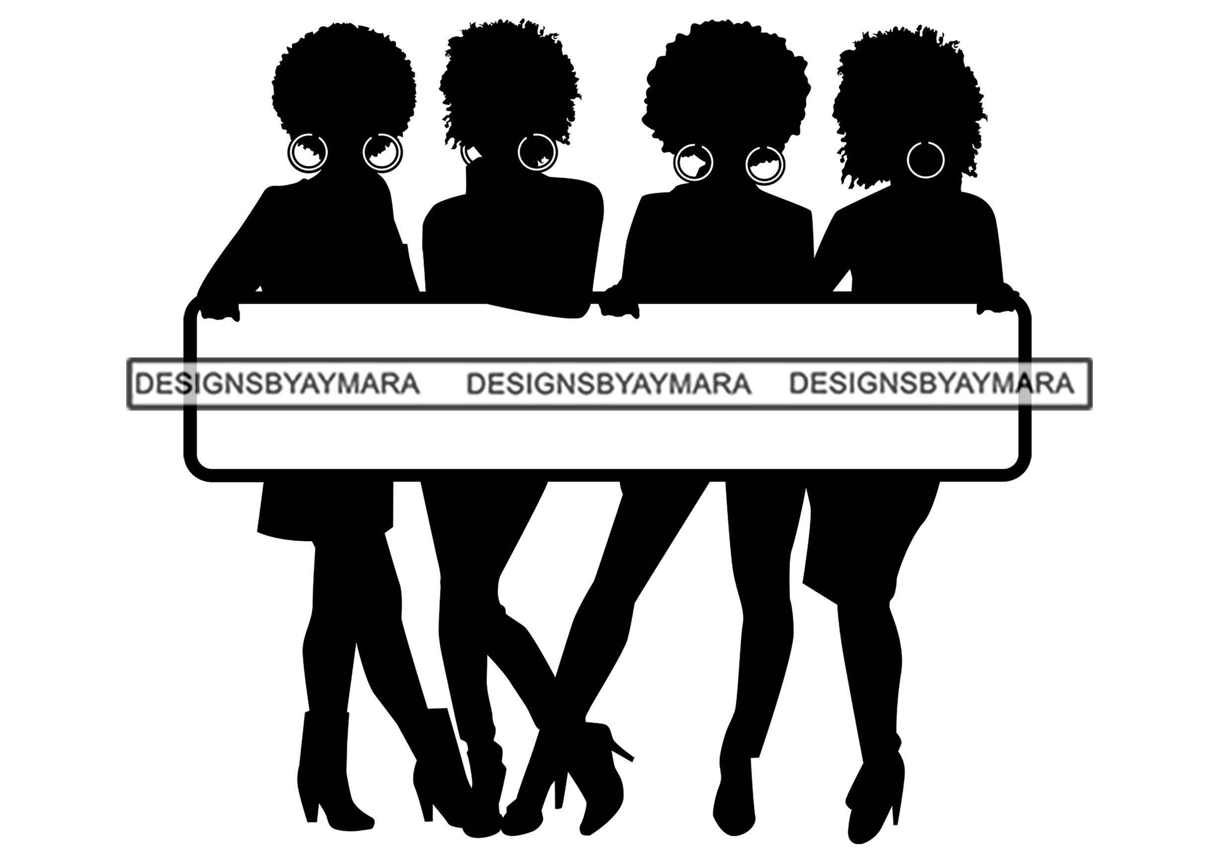 Afro Women Holding Banner Logo Melanin Nubian Black Girl Magic - Etsy