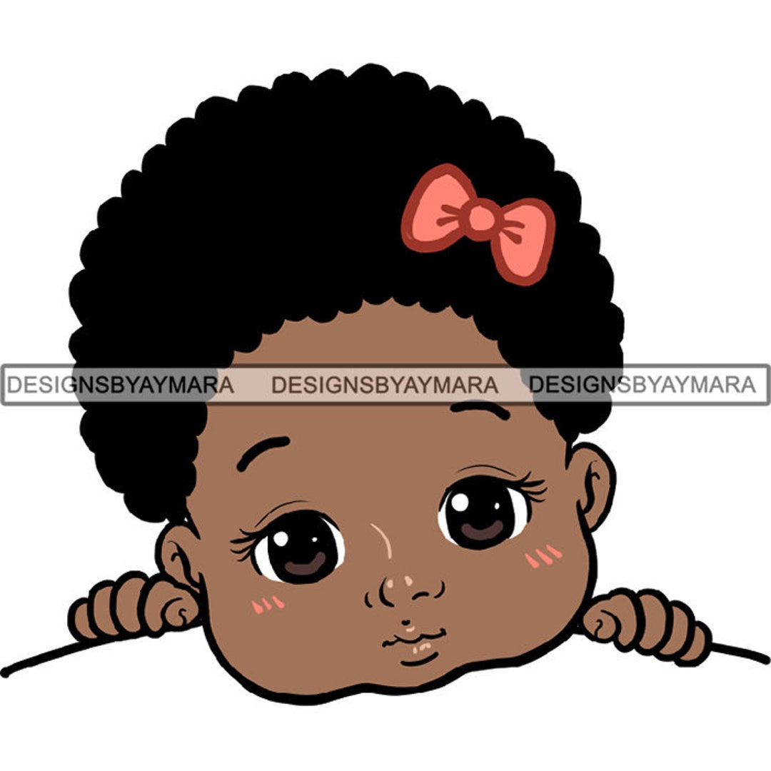 Peek a Boo I See You Baby Boo Girl Afro Puff Nubian Cute Little Kid ...