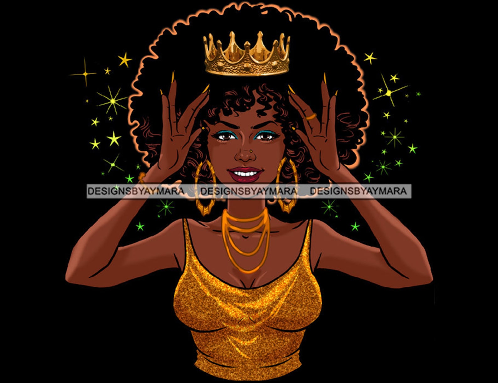 Bundle 5 Afro Queen Hands Holding Crown Power Royalty Proud - Etsy
