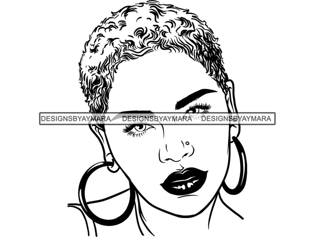 Black Woman Natural Hair African American Lady Nubian Queen Diva .SVG ...