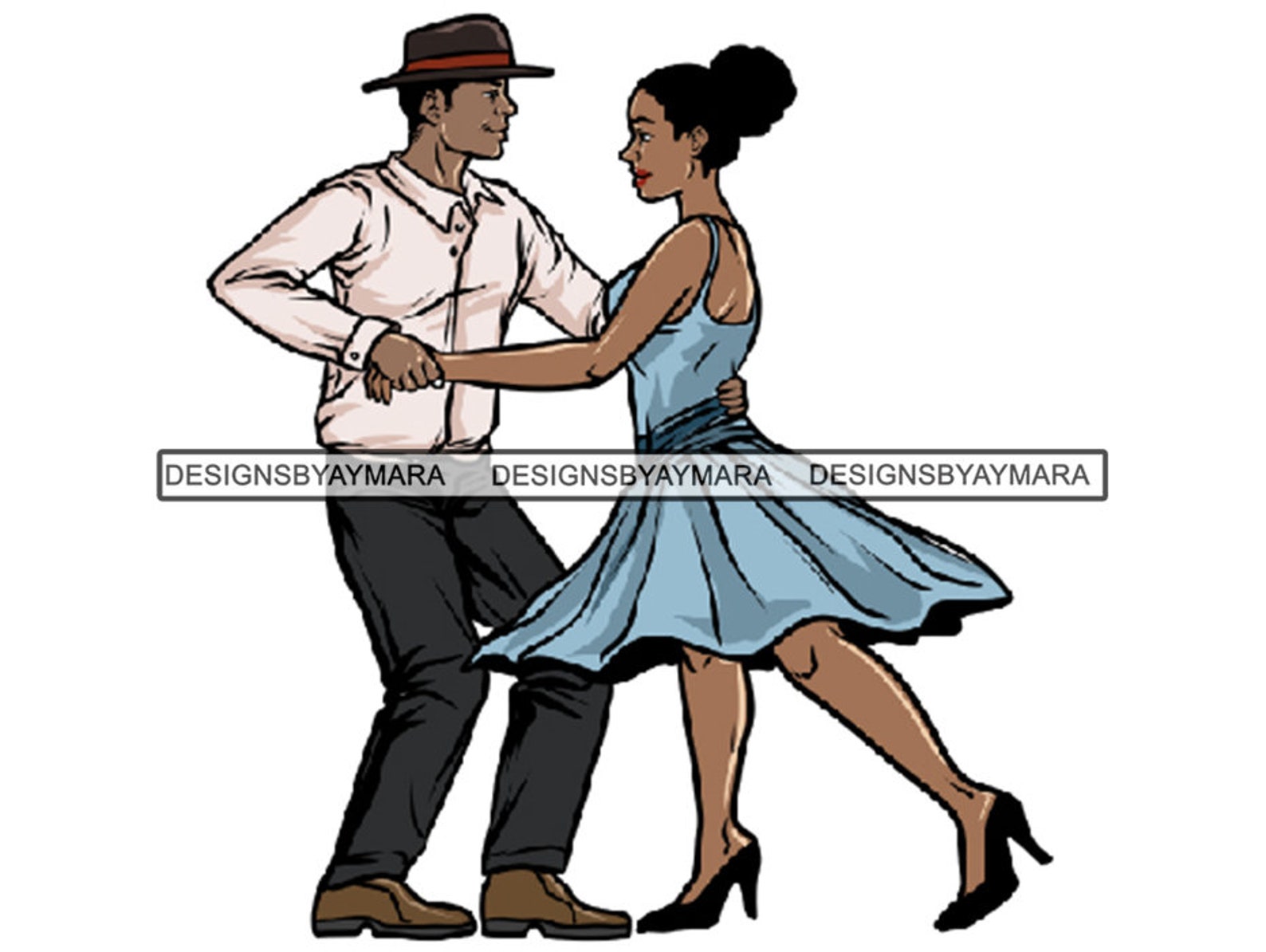 Stepper Dancer Stepping Chicago Style African American Couple Dancing ...