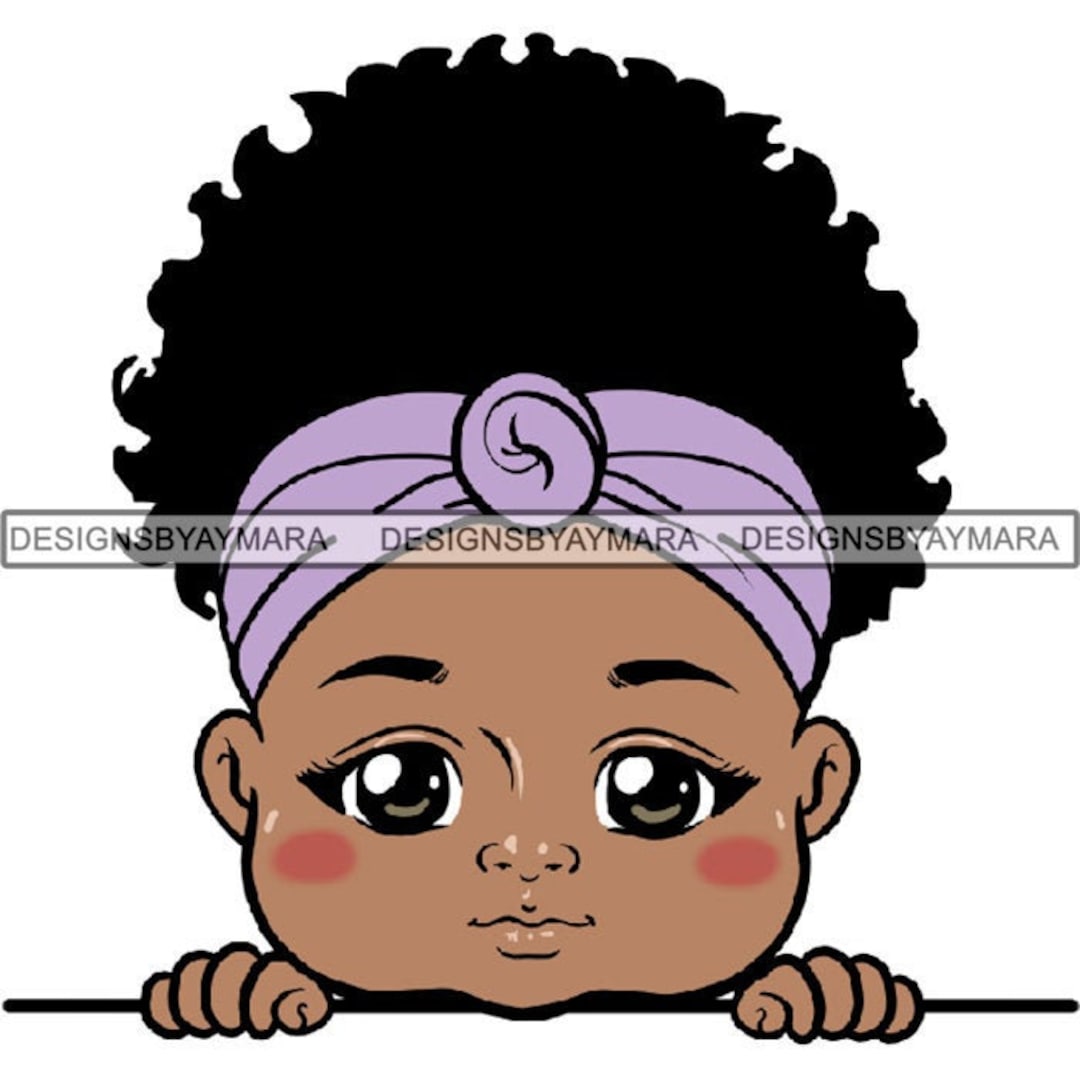 Peek a Boo I See You Baby Boo Girl Afro Puff Nubian Cute Little Kid ...